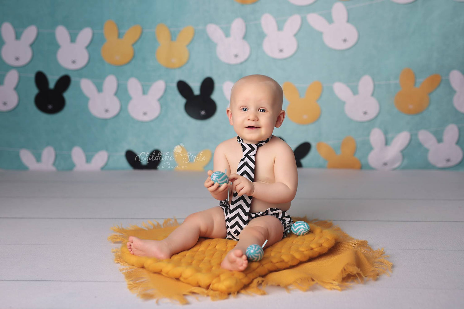 Playful Pastel Bunny Pattern Backdrop