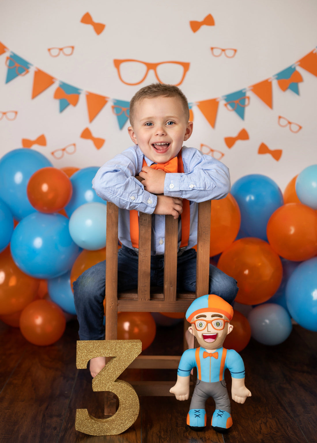Vibrant Orange Blue Celebration Backdrop