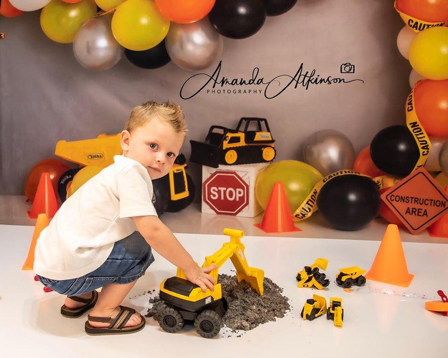 Kids Construction Theme Party Backdrop