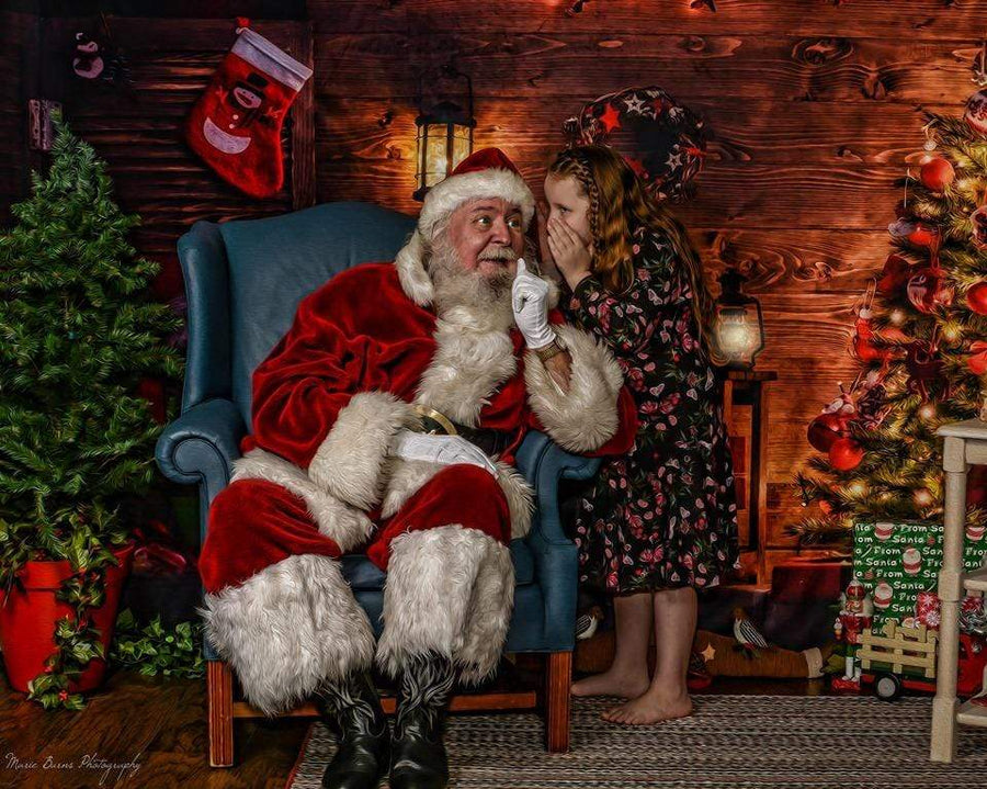 Cozy Rustic Christmas Tree Backdrop