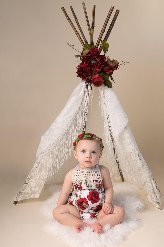 Elegant Boho Floral Teepee Backdrop
