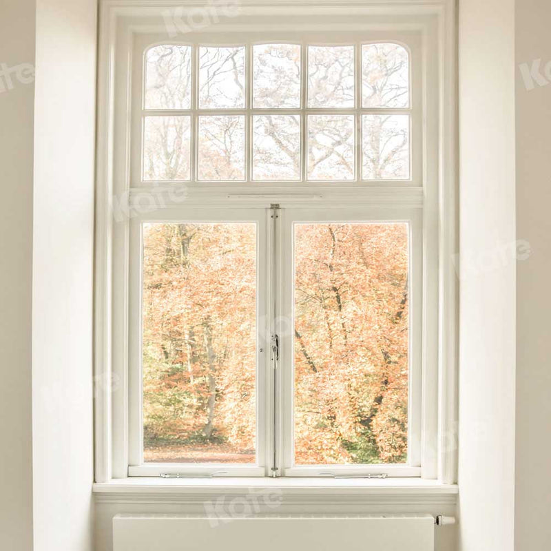 Golden Autumn Window View Backdrop
