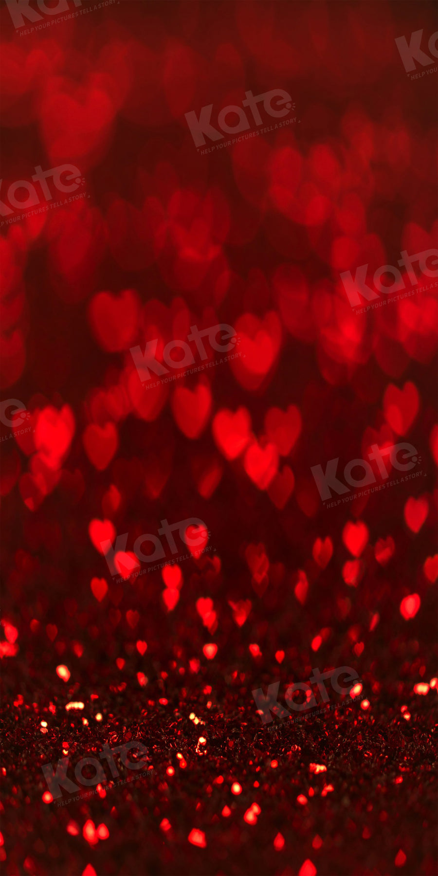 Romantic Red Heart Bokeh Backdrop