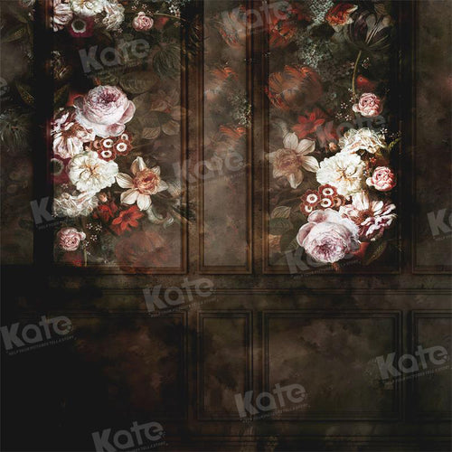 Vintage Dark Floral Wall Panel Backdrop