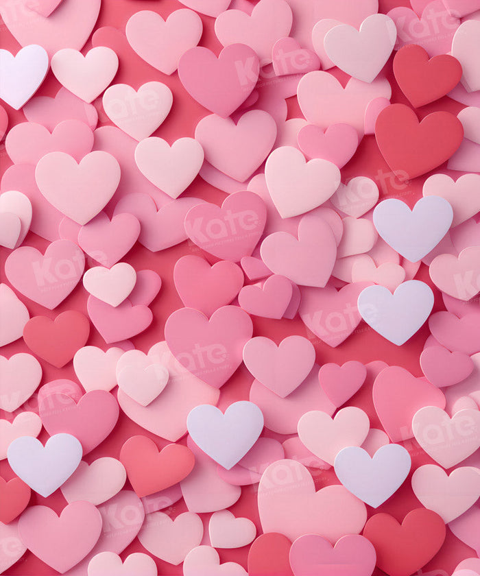 Romantic Pink Heart Pattern Backdrop