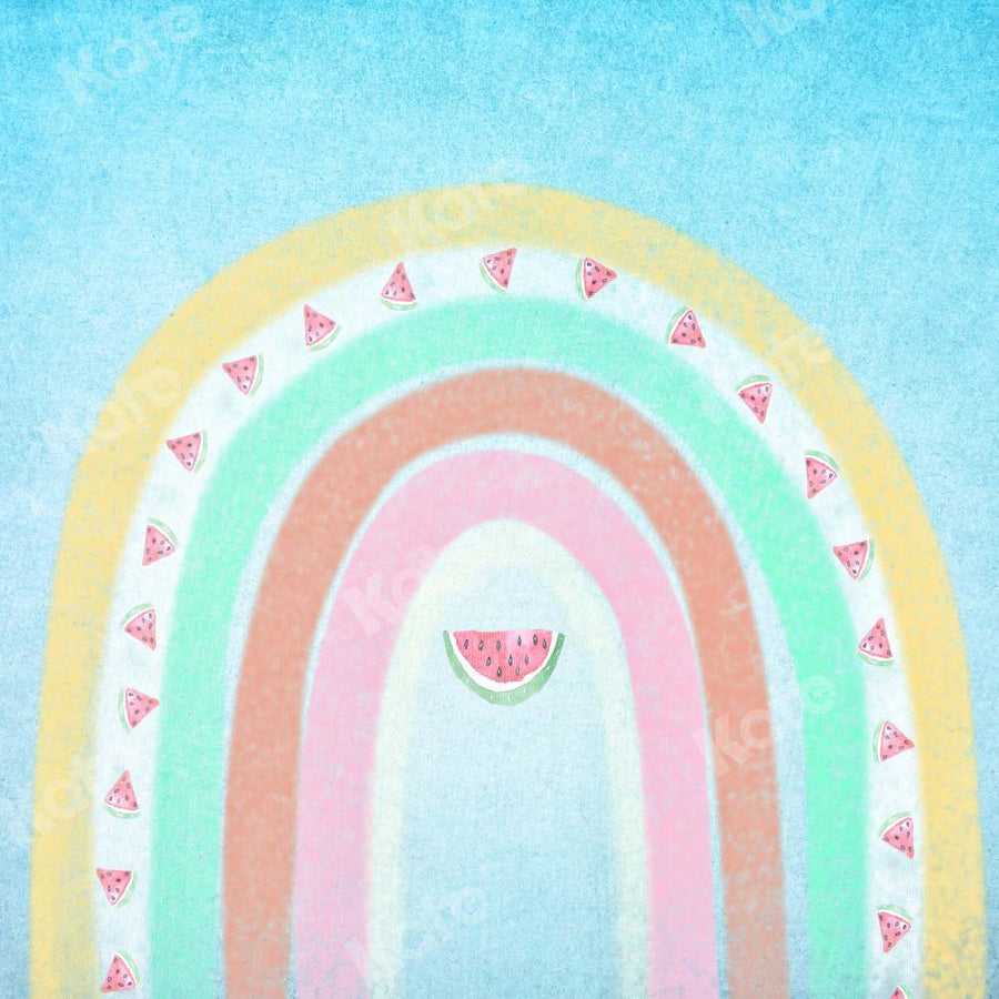 Pastel Rainbow Watermelon Summer Backdrop