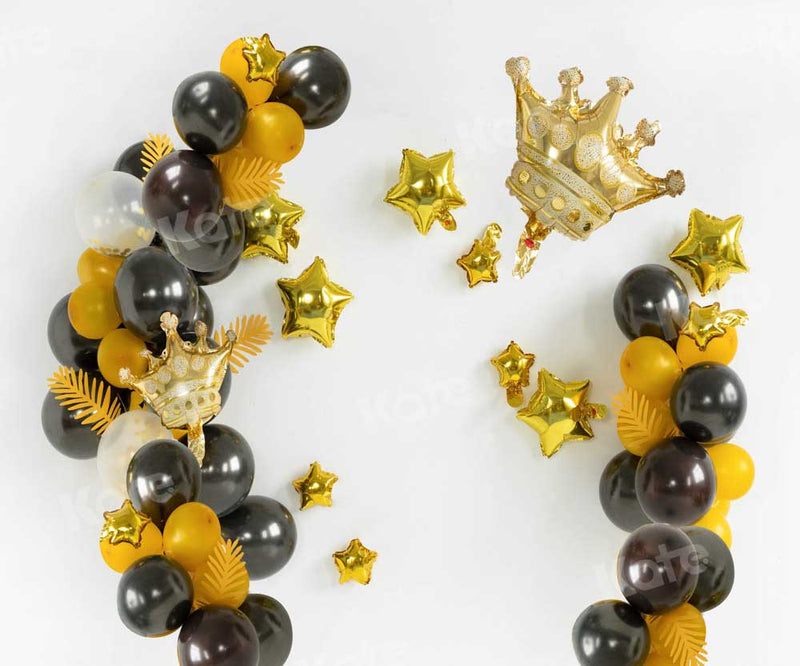 Elegant Gold and Black Balloon Arch Backdrop