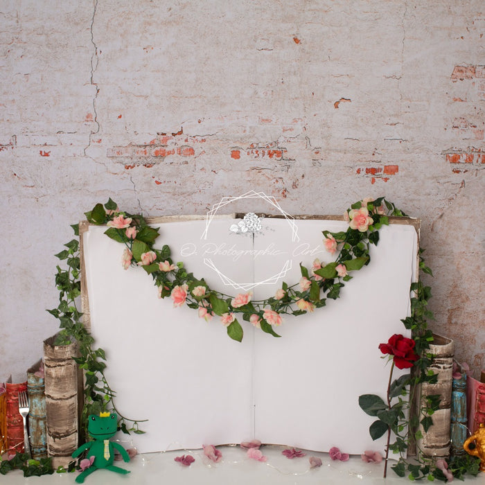 Rustic Floral Garden Storybook Backdrop