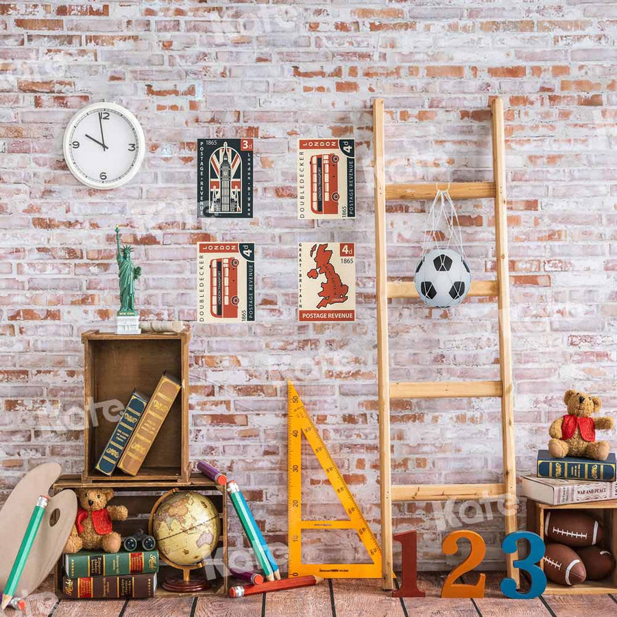 Rustic White Brick Wall Backdrop