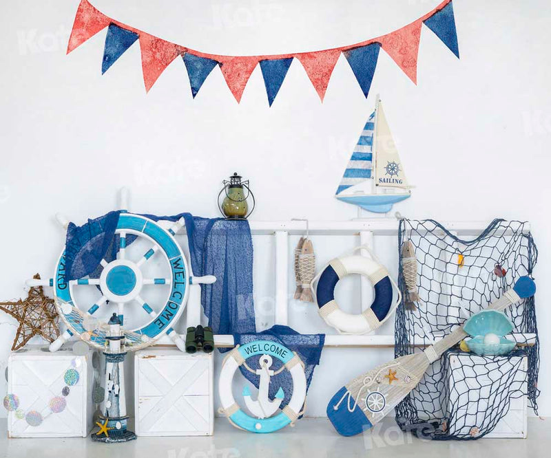 Nautical Coastal Marine Themed Backdrop