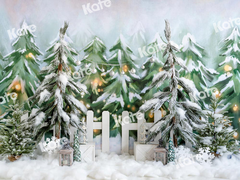 Snowy Winter Wonderland Christmas Backdrop