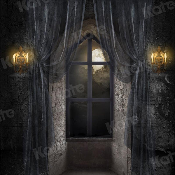 Mystical Foggy Gothic Window Backdrop