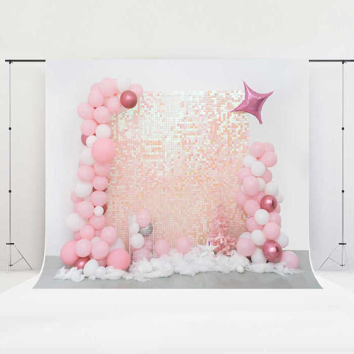 Blush Pink Balloon Mosaic Backdrop