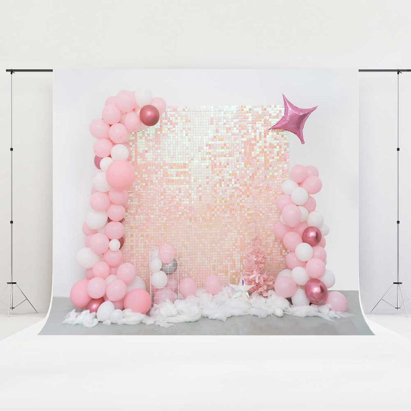 Blush Pink Balloon Mosaic Backdrop