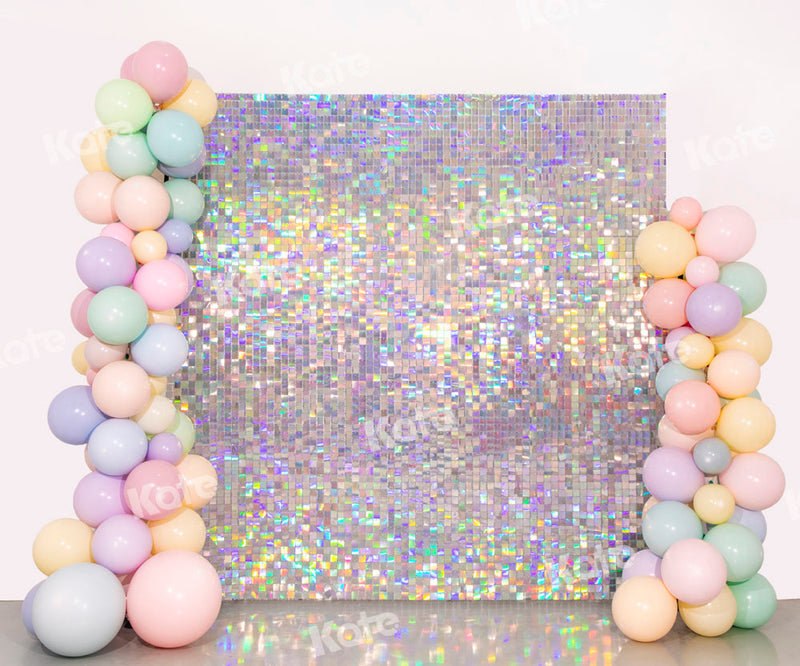 Pastel Balloon Glitter Mosaic Backdrop