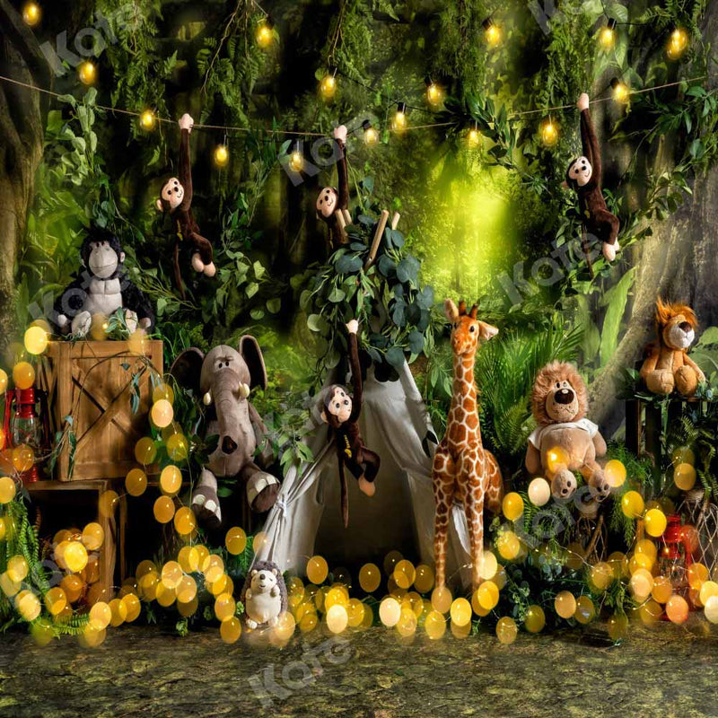 Enchanted Jungle Safari Plush Backdrop