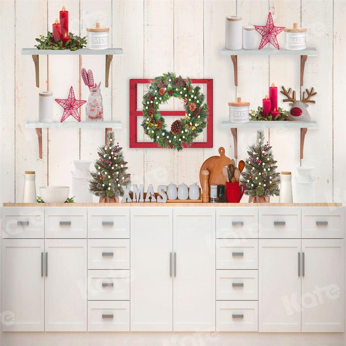 Festive Christmas Kitchen Holiday Backdrop