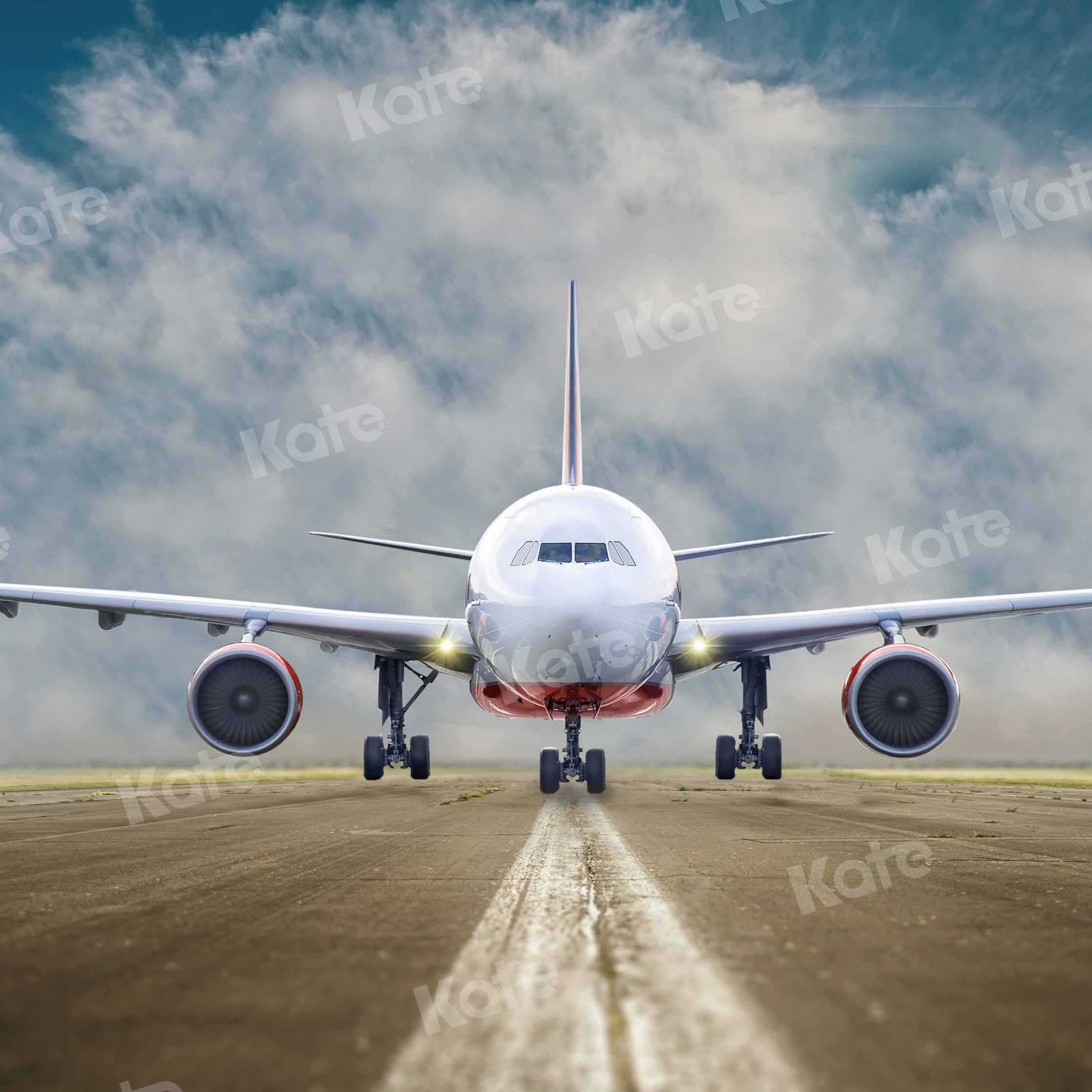 Dynamic Commercial Airplane Runway Backdrop