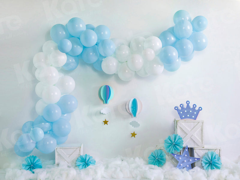 Dreamy Blue Balloon Cloud Backdrop