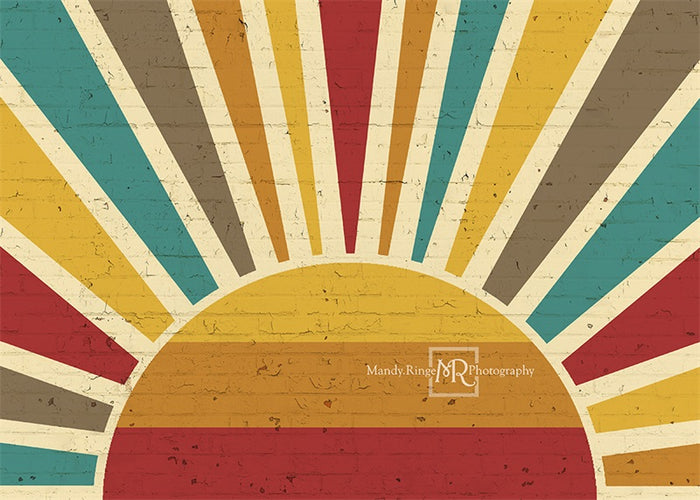 Vintage Sunrise Retro Radiant Rays Backdrop