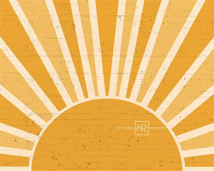 Radiant Sunrise Geometric Wall Backdrop