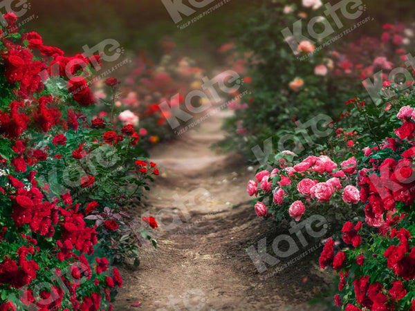 Romantic Garden Path Floral Backdrop