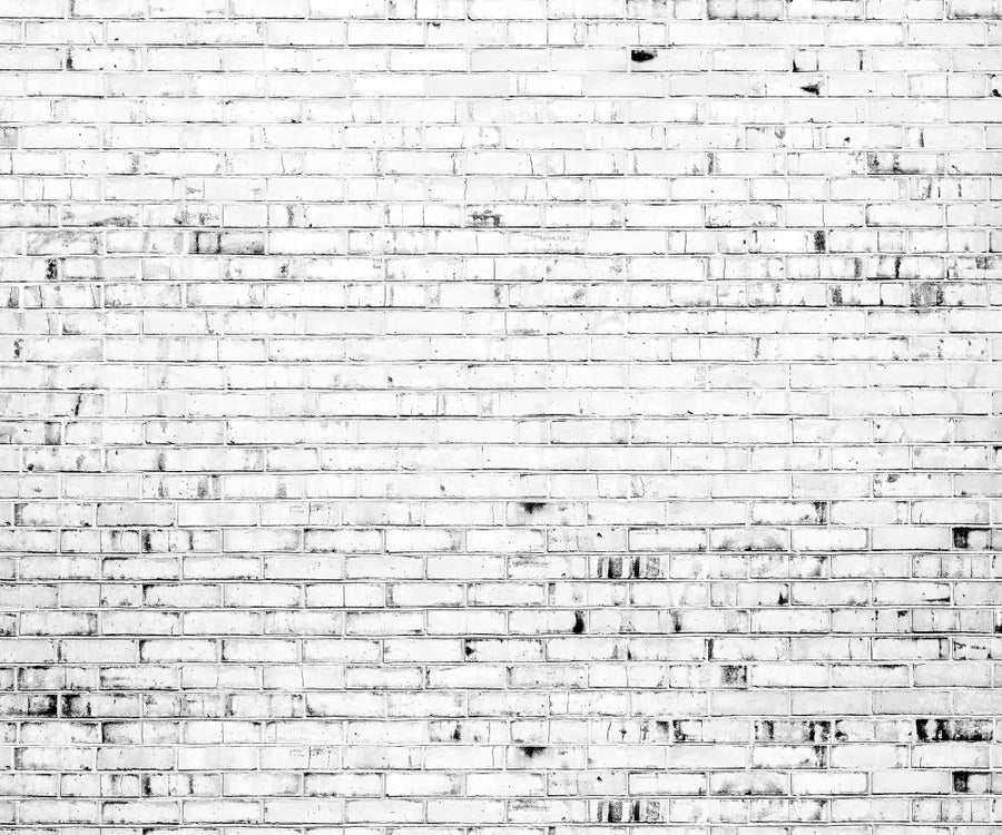 Whitewashed Vintage Rustic Brick Wall Backdrop