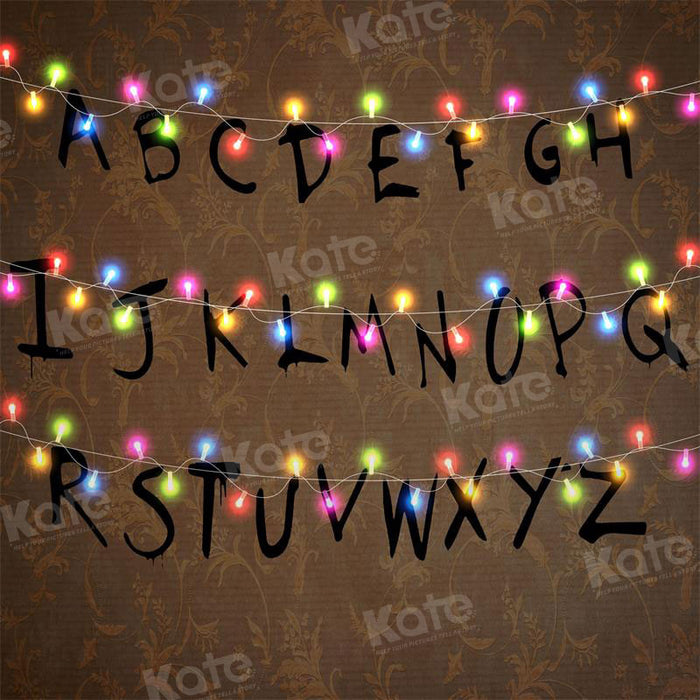 Colorful Alphabet String Light Backdrop