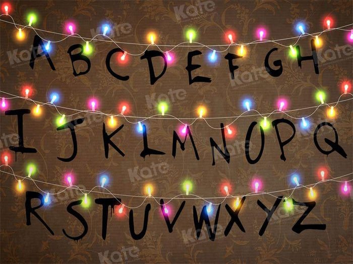 Colorful Alphabet String Light Backdrop