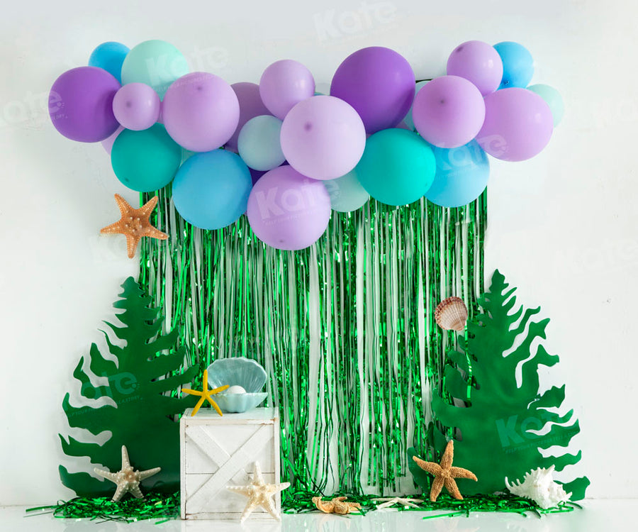 Underwater Balloon Green Shimmer Backdrop