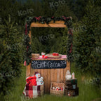 Cozy Rustic Holiday Cocoa Stand Backdrop