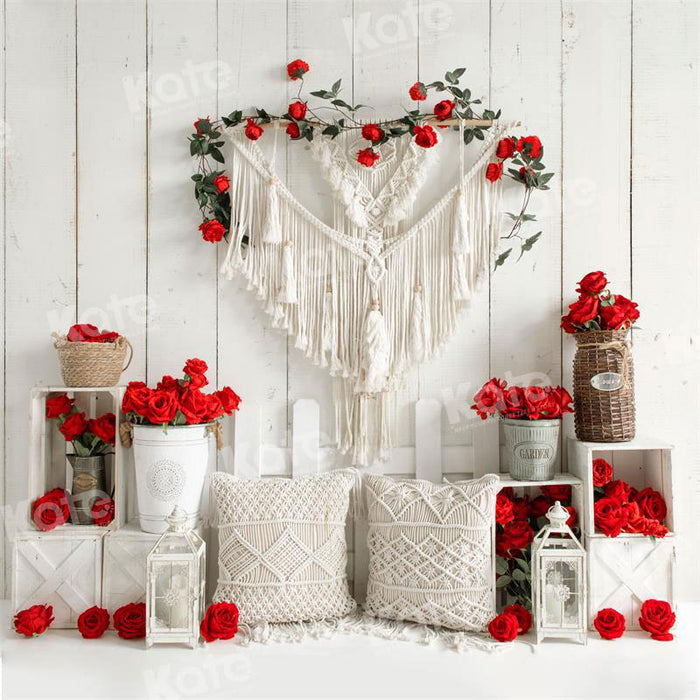 Rustic Boho Macrame Rose Backdrop