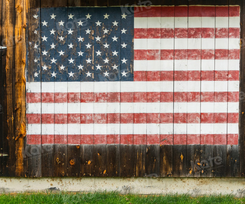 Rustic Vintage American Flag Backdrop