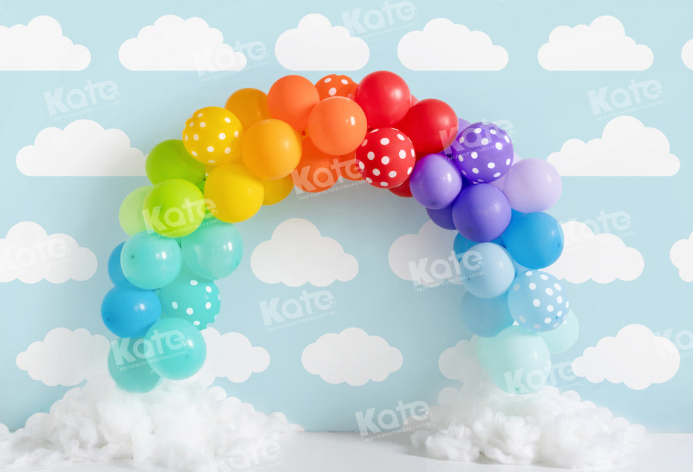 Vibrant Rainbow Arch Balloon Backdrop