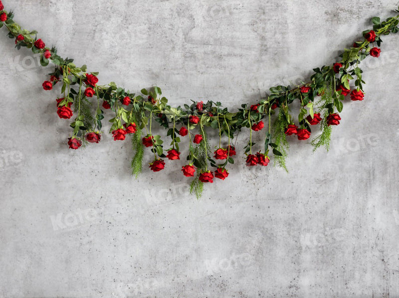 Elegant Hanging Red Rose Garland Backdrop