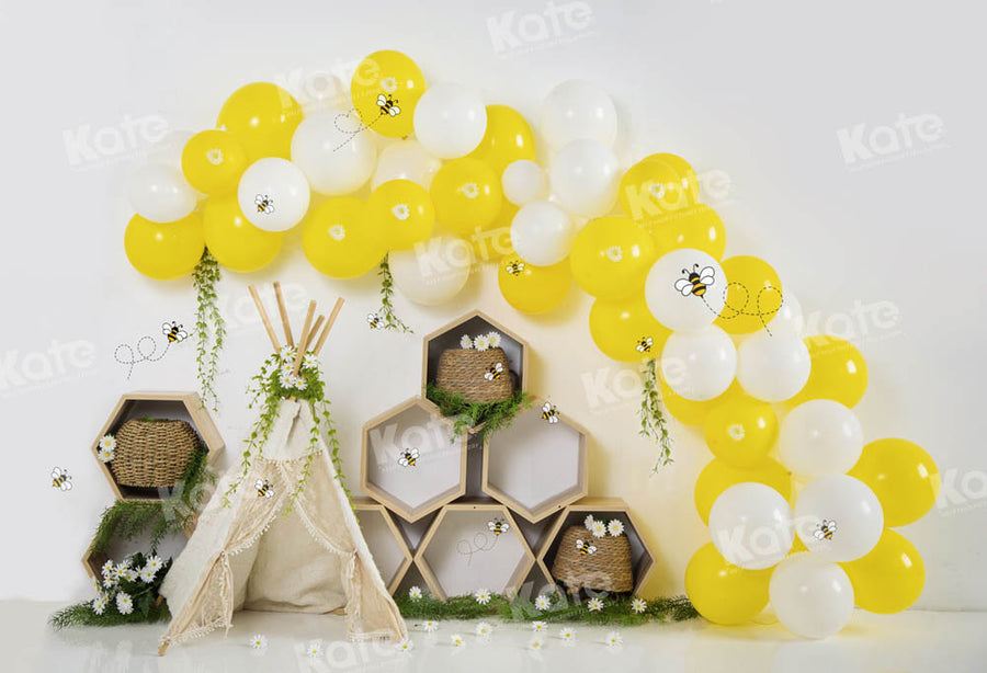 Sunny Bumblebee Balloon Arch Backdrop