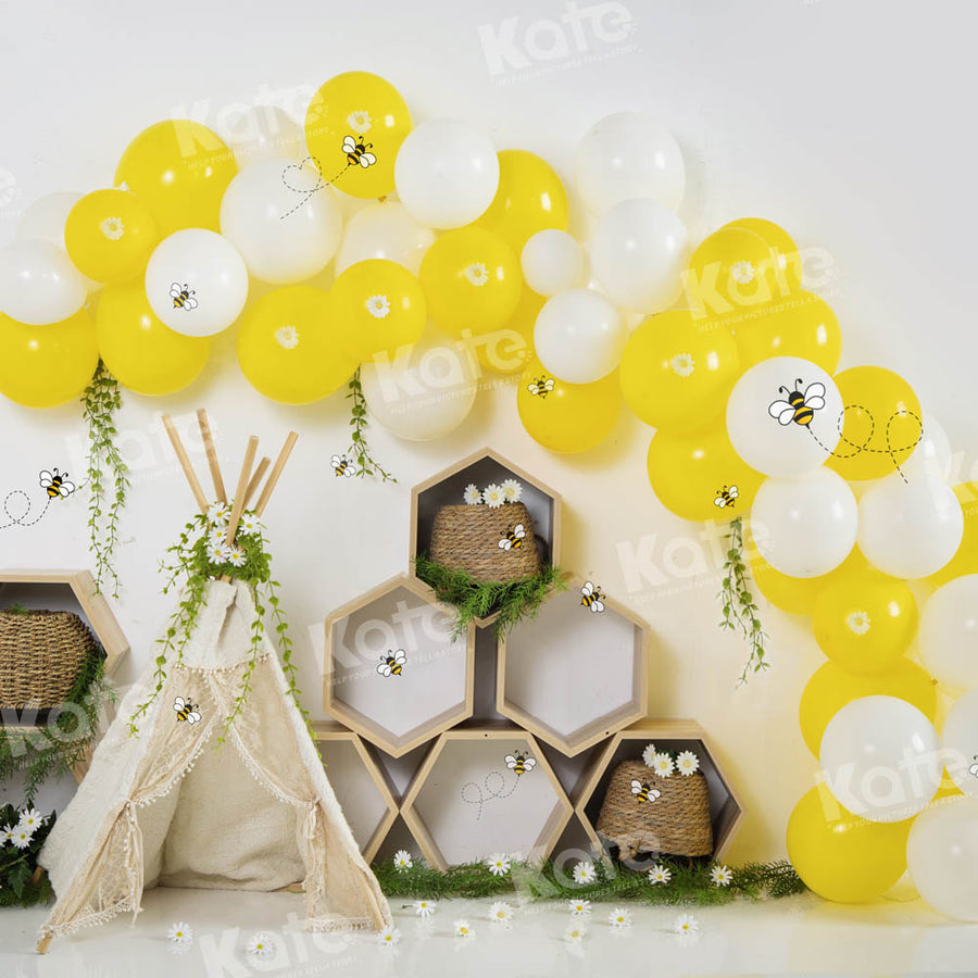 Sunny Bumblebee Balloon Arch Backdrop