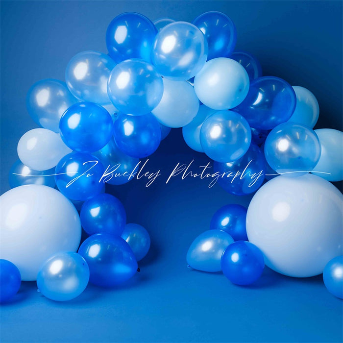 Blue White Balloon Arch Backdrop