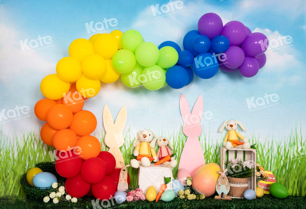 Kate Colorful Balloons Easter Backdrop