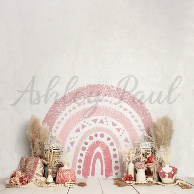 Boho Chic Pastel Rainbow Wall Backdrop