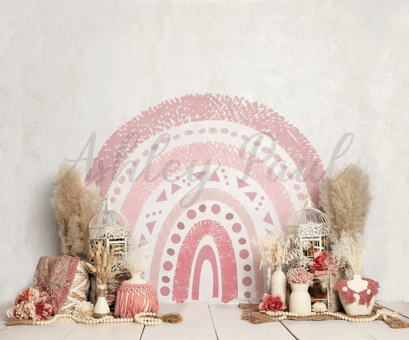 Boho Chic Pastel Rainbow Wall Backdrop