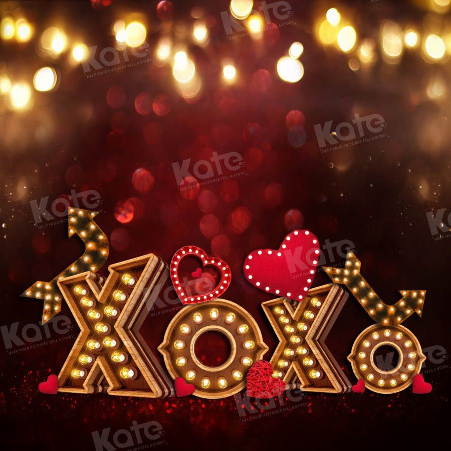 Romantic Illuminated XOXO Love Backdrop