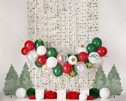Festive Holiday Balloon Garland Backdrop