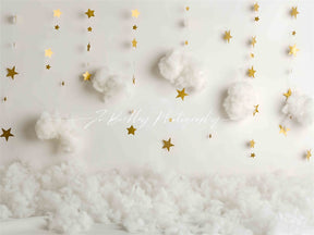 Dreamy Floating Clouds and Stars Backdrop