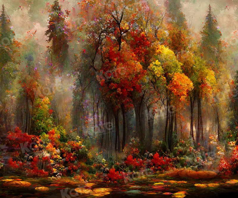 Enchanted Autumn Forest Scenic Backdrop