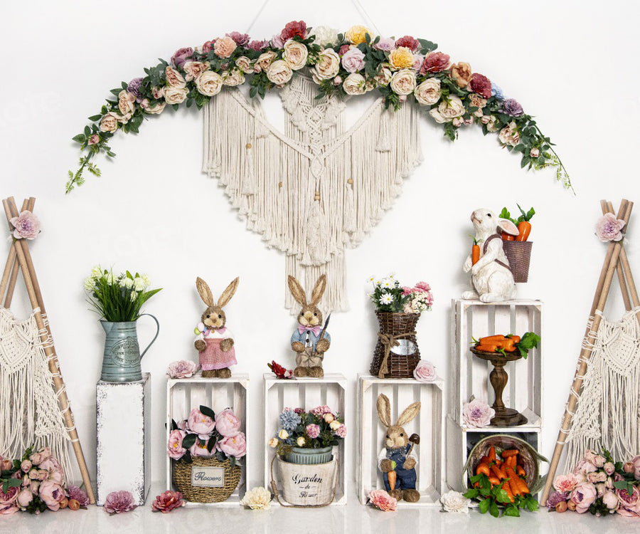 Rustic Boho Floral Macrame Backdrop