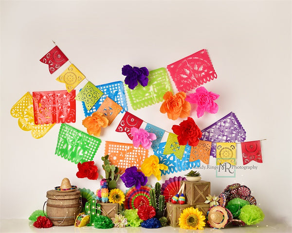 Vibrant Fiesta Colorful Party Backdrop