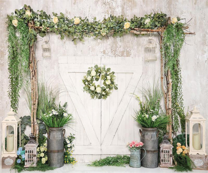 Rustic Elegant Floral Garden Backdrop