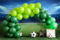 Vibrant Green Soccer Party Backdrop
