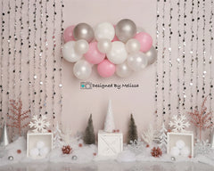 Elegant Winter Snowflake Balloon Backdrop